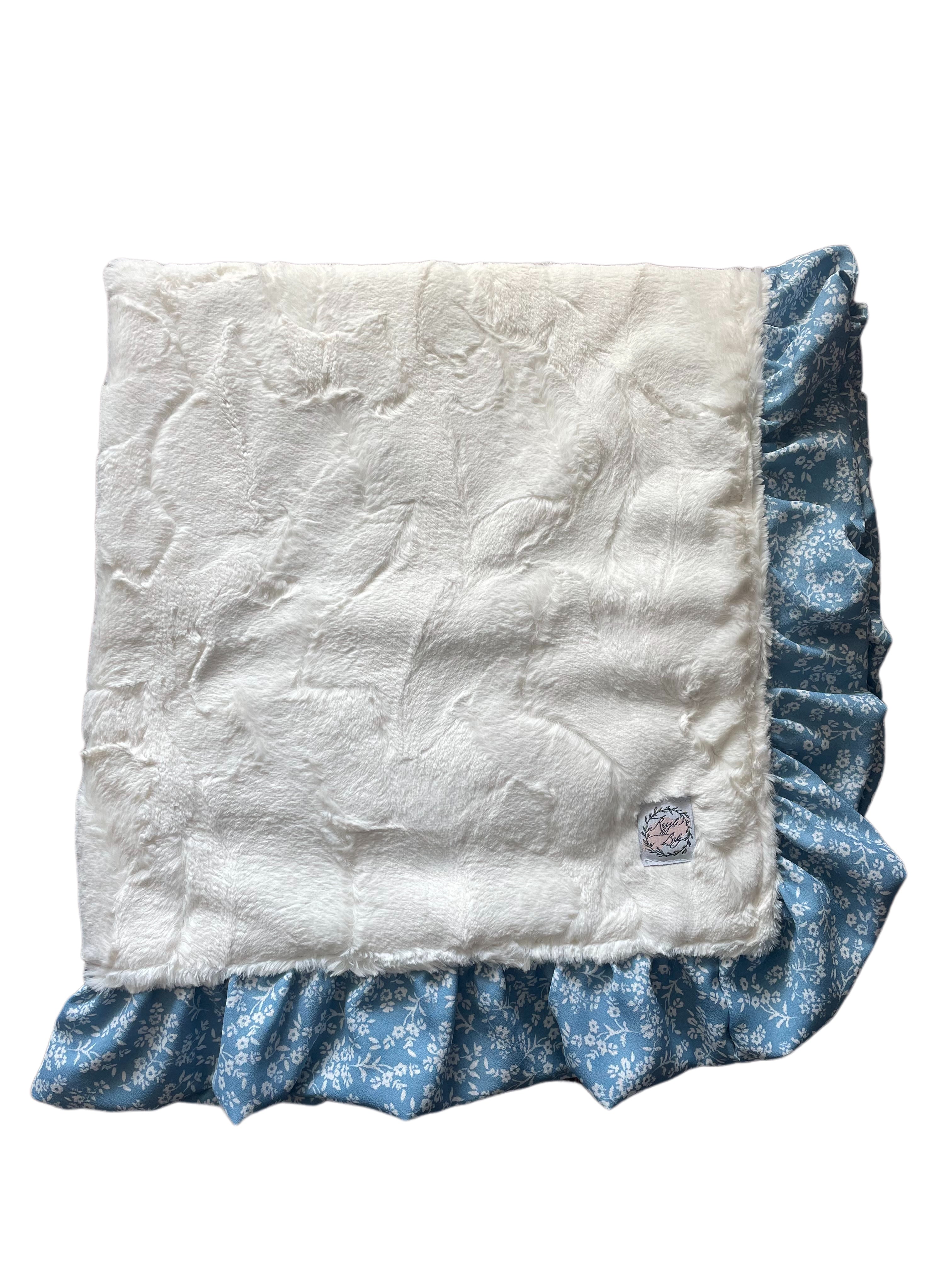Ivory Hide with Blue Flower Trim – Razzle Baby